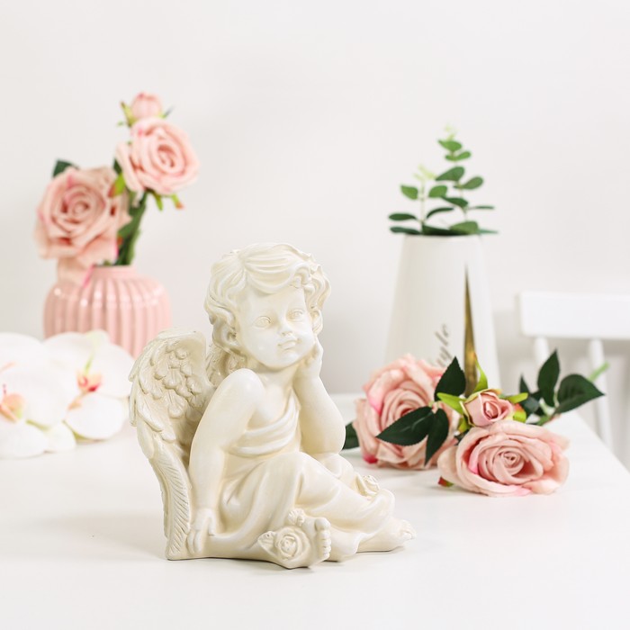 Souvenir thinking angel, ORIENS, Gypsum, 21cm, Ivory